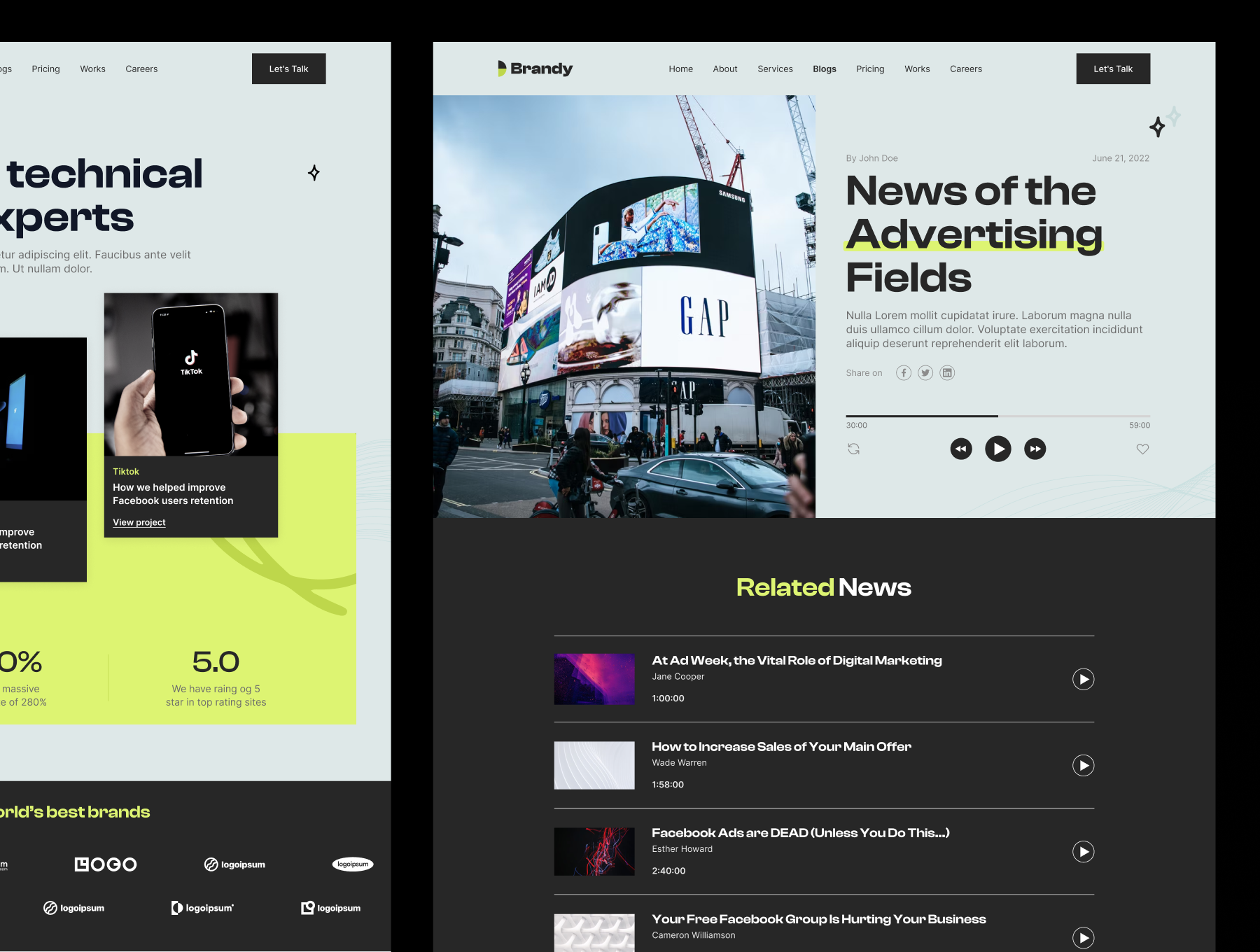 Brandy - Digital Marketing Agency Website UI Kit by DhuhaCreative | ThemeForest